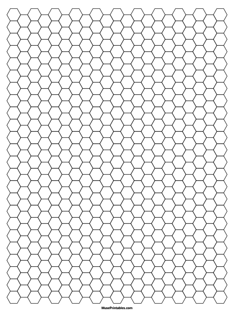 1 4 Inch Black Hexagon Graph Paper Letter Watermarked | PDF