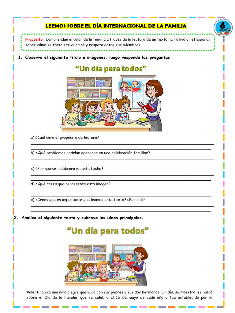 5.viernes C - Ficha - Fecha Civica - Leemos Sobre El Día Internacional ...