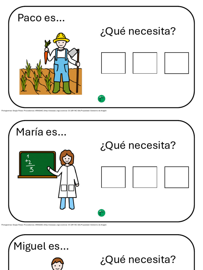 Material Teacch Profesiones | PDF