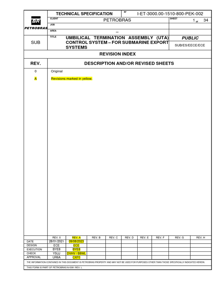 I Et 3000.00 1510 800 Pek 002 Umbilical Termination Assembly (Uta ...