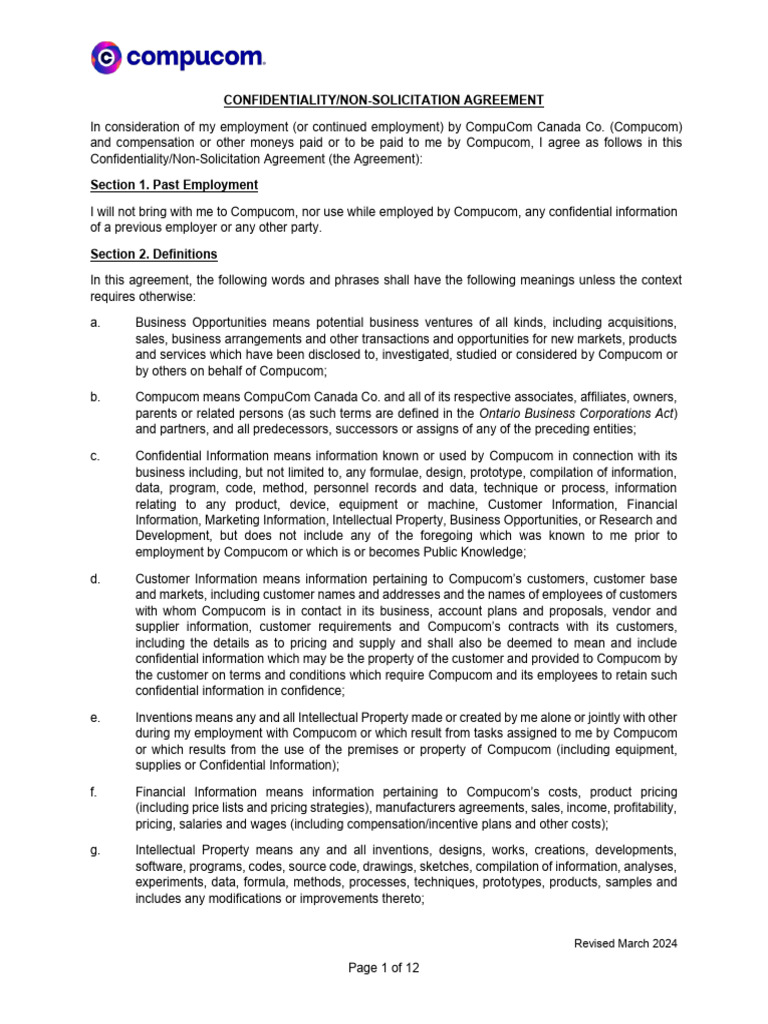 Compucom - Canada CNSA March 2024 English and French | PDF | Employment ...