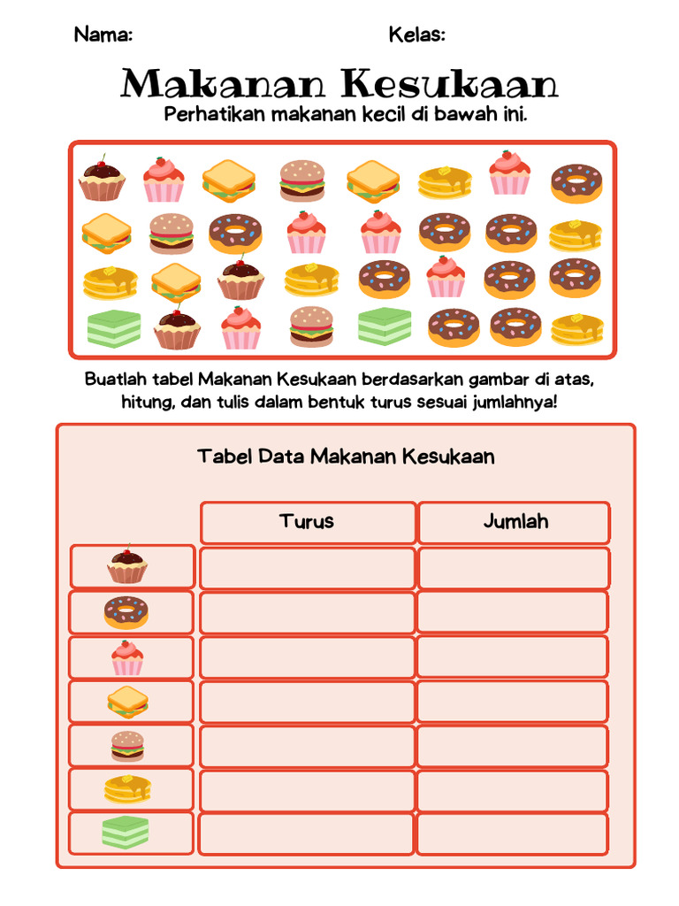 LK Mat Data, Tabel, Piktogram Kls 1 Sms 2 | PDF