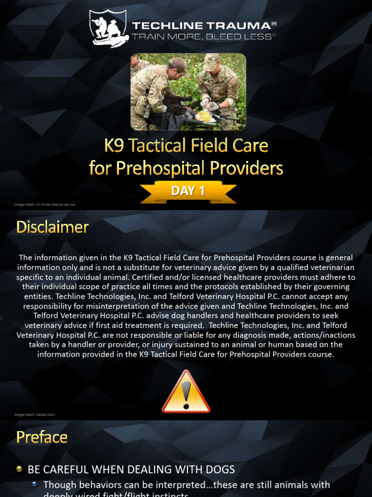 STUDENT COPY - 16 Hour K9 Tactical Field Care For EMS | PDF | Shock ...