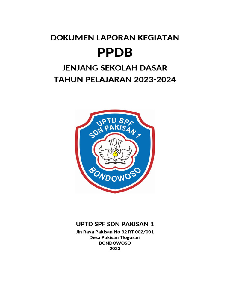 Sampul Dokumen Laporan PPDB 2023 | PDF