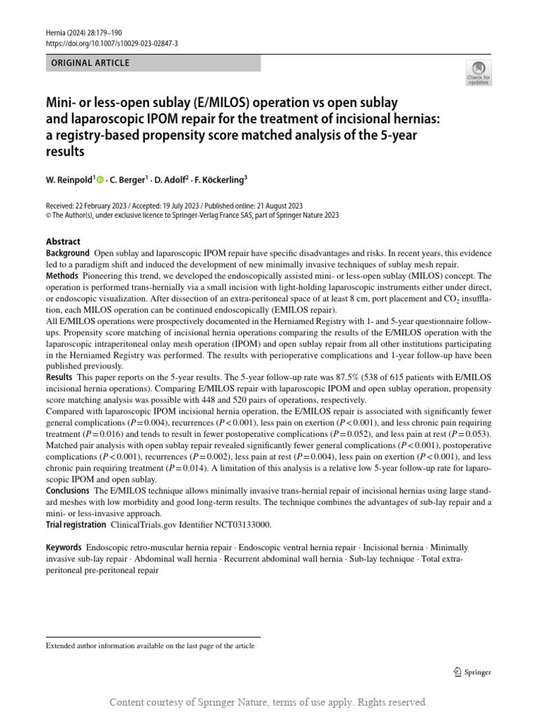 Mini - or Less-Open Sublay EMILOS Operation Vs Open | PDF | Medical ...