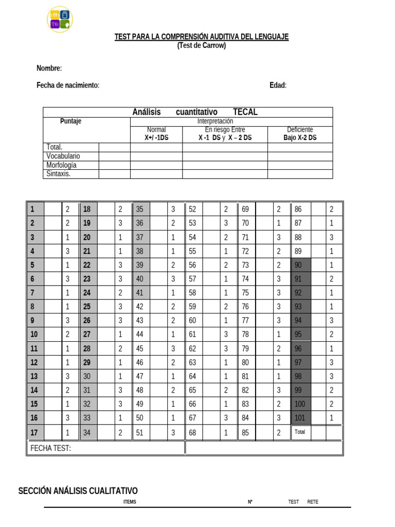 Protocolo Tecal | PDF | Oración (Lingüística) | Morfología Lingüística