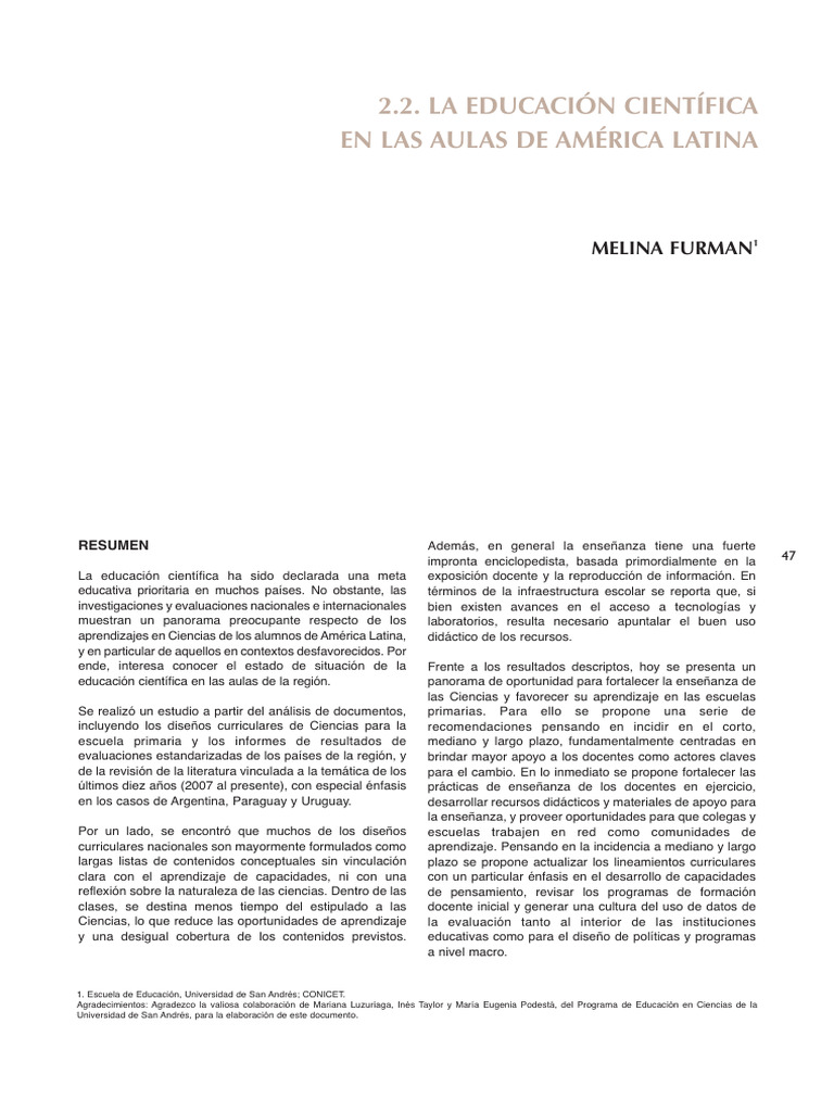 Educación científica en América Latina | PDF | Plan de estudios | Enseñando