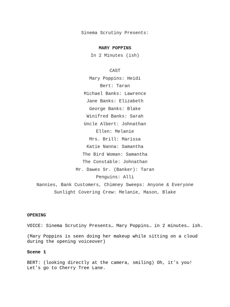 Mary Poppins: A 2-Minute Summary | PDF