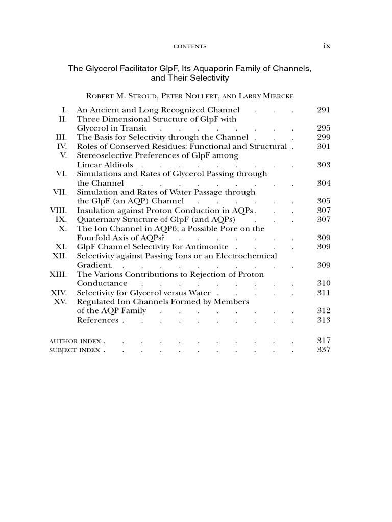 GlpF Channel Selectivity and Structure | PDF