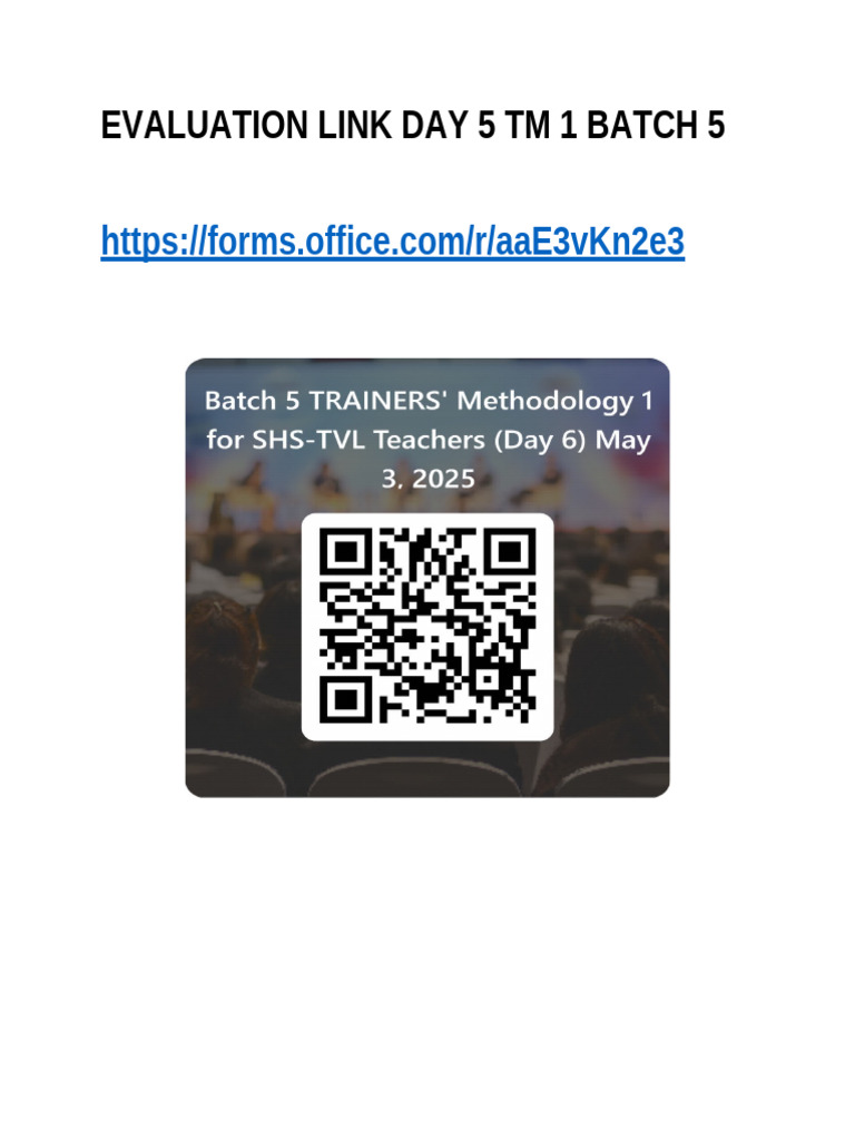 Evaluation Link Day 6 TM 1 Batch 5 | PDF