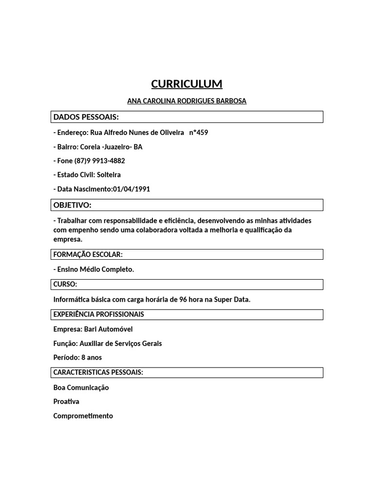 Curriculum Carolina-1 (2) (1) | PDF