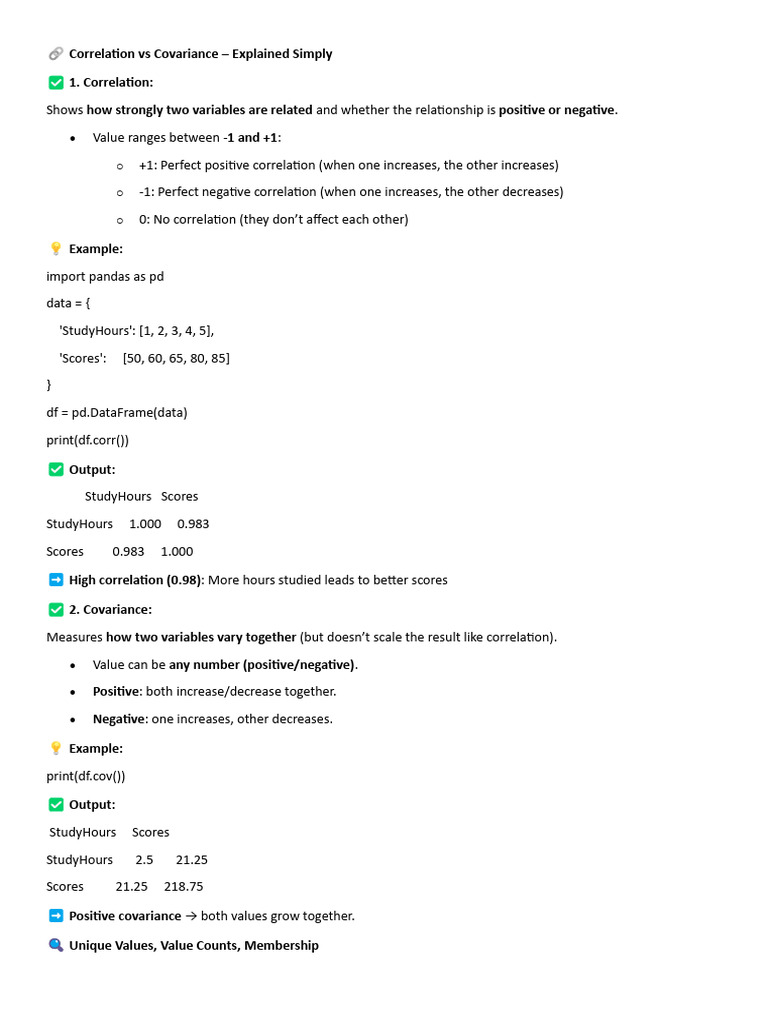 Correlation vs Covariance Explained | PDF | Computer Data | Databases