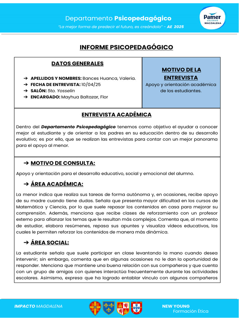 Bances Huanca Valeria | PDF | Maestros