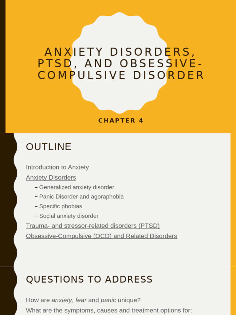 CH 5 Anxiety Disorders OCD, PTSD | PDF | Anxiety | Anxiety Disorder