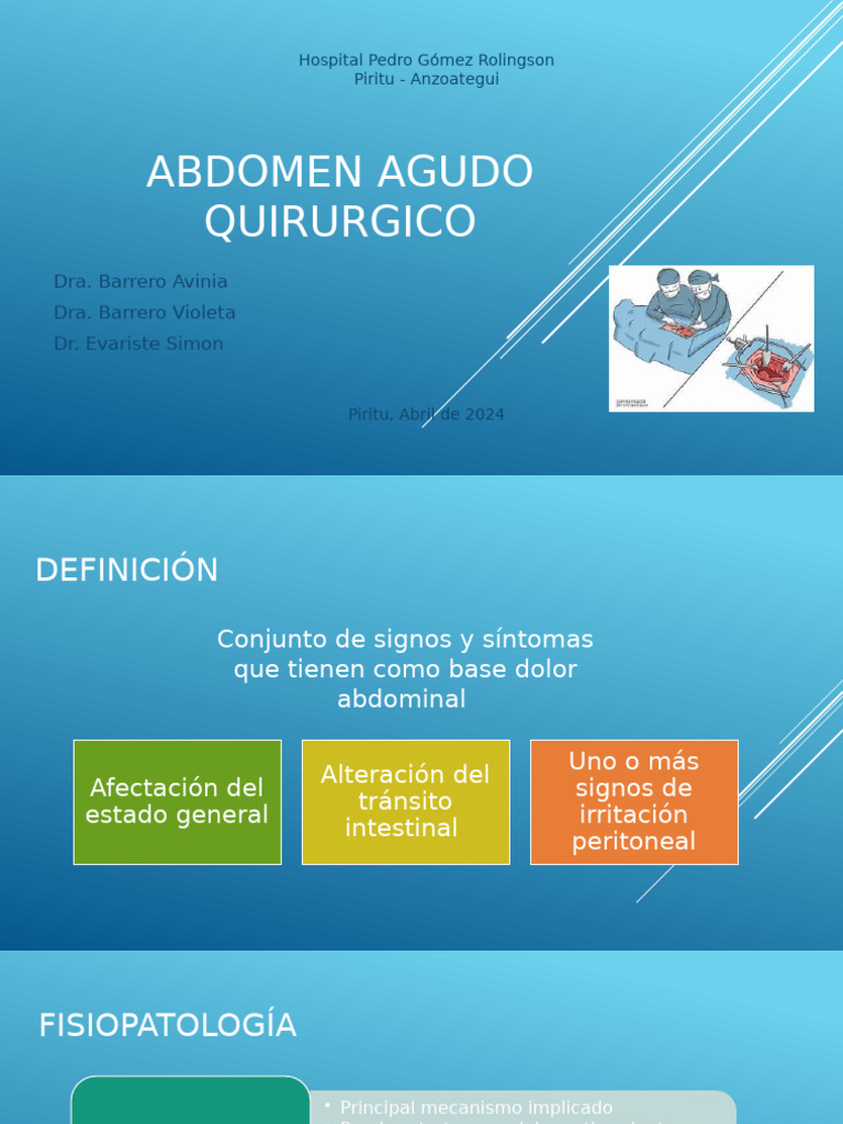 Abdomen Agudo Quirurgico HPGR | PDF | Abdomen | Médula espinal
