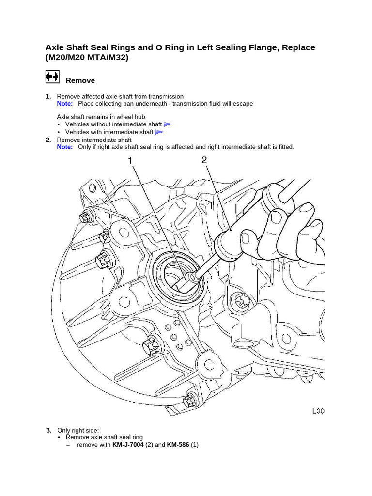 Axle Shaft Seal Rings and O Ring in Left Sealing Flange, Replace ...