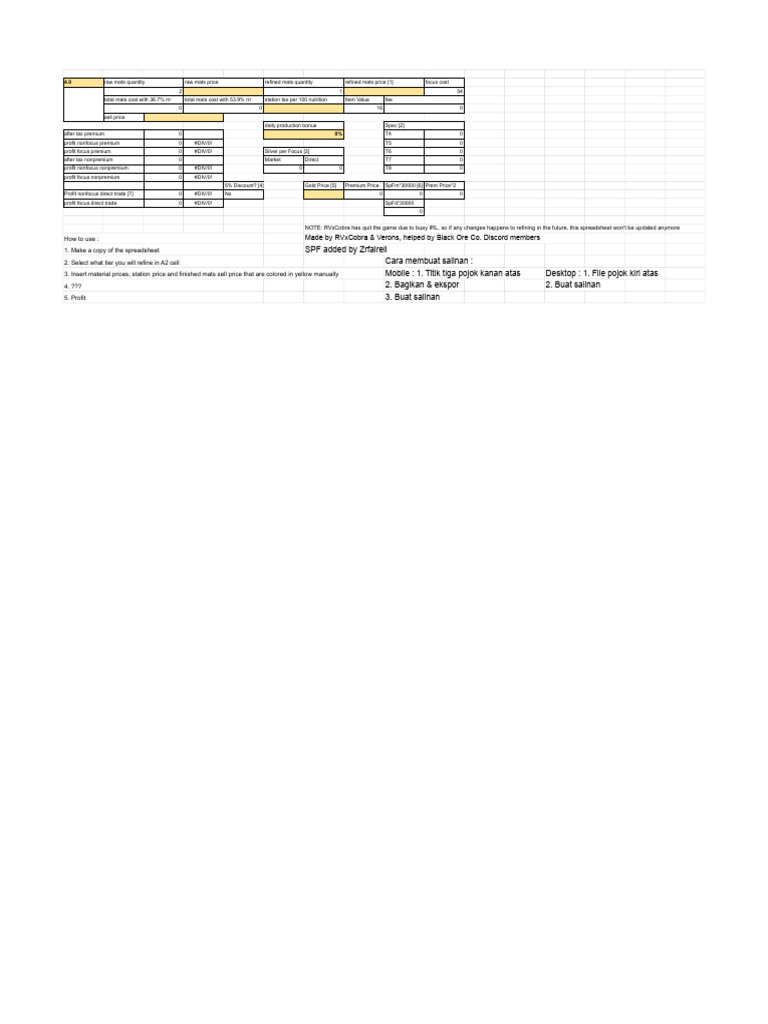 RVxCobra & Verons Refining Spreadsheet | PDF | Private Sector
