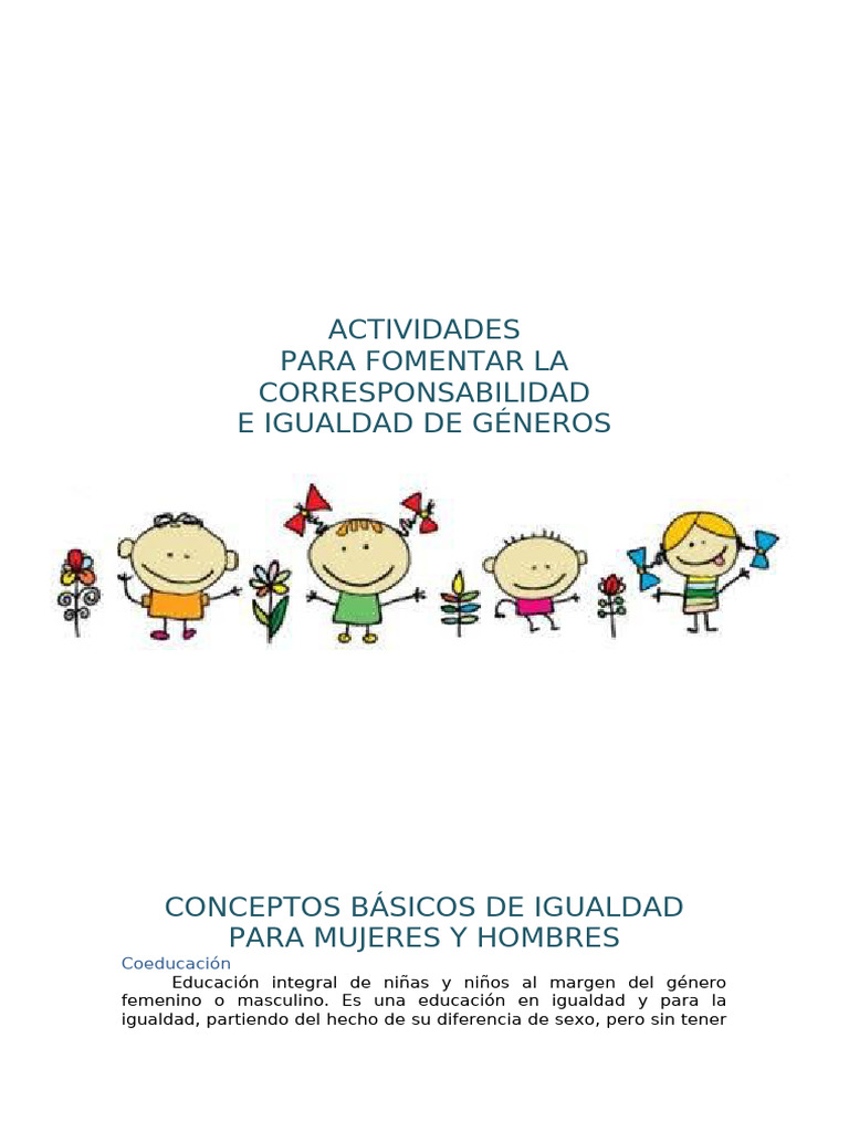 Actividades Igualdad | PDF | Mujer | Igualdad social