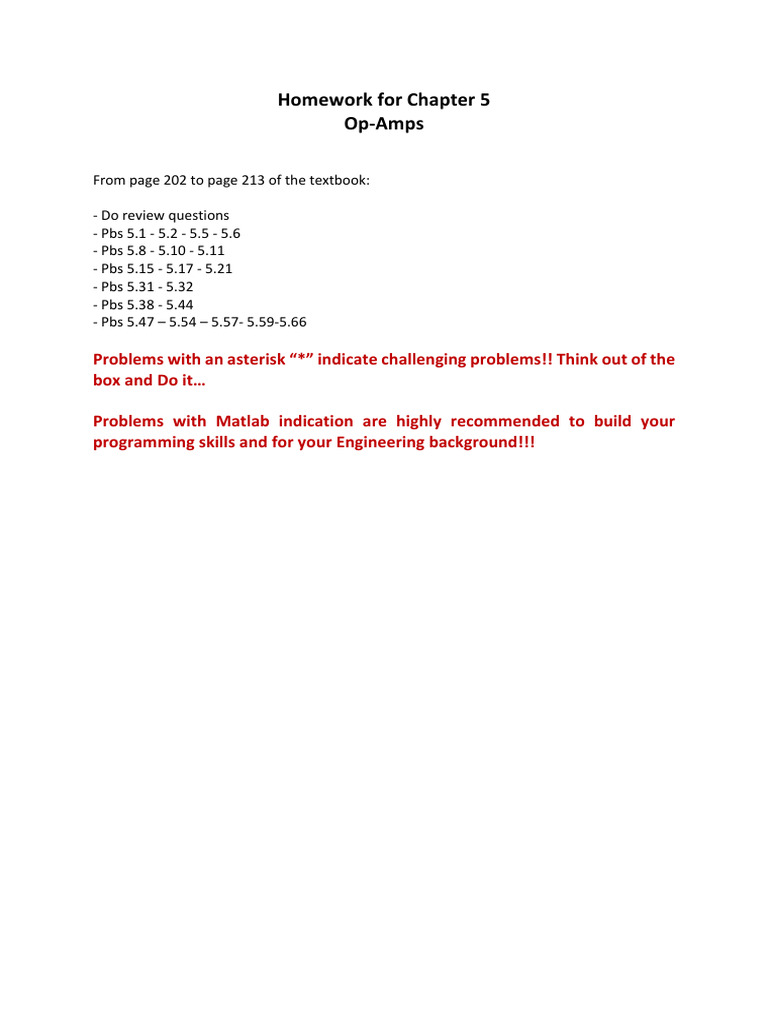 Recommended HW ECE 251 Chap 5 | PDF