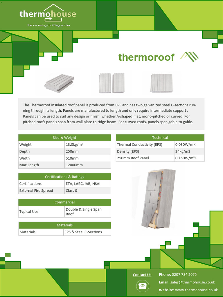 Thermoroof Insulated Roof Panel Specs | PDF