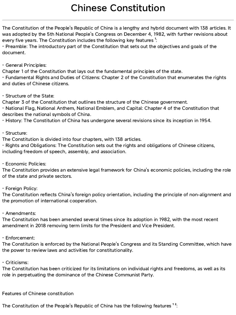 Chinese Constitution 1717337383 | PDF | China | World Politics