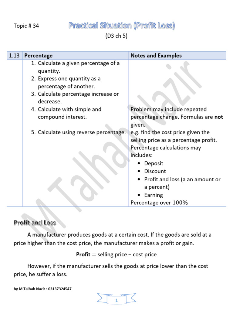 35 Profit, Discount and Interest | PDF | Compound Interest | Interest