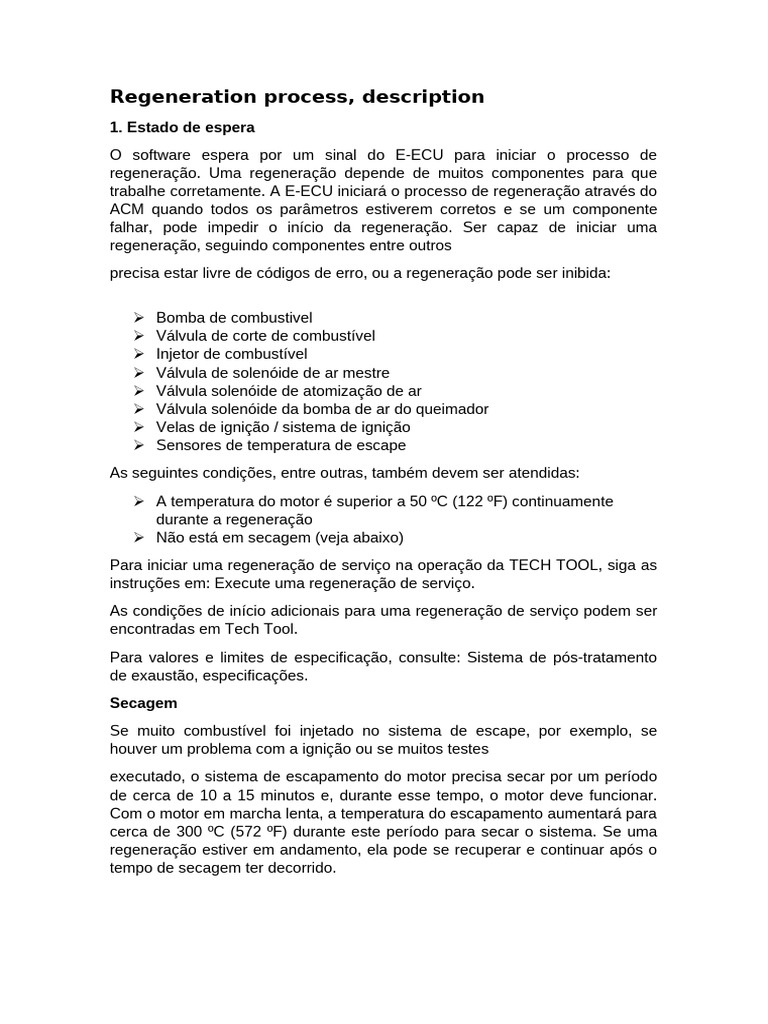 Processo de Regeneração do Sistema EATS | PDF | Motores | Temperatura