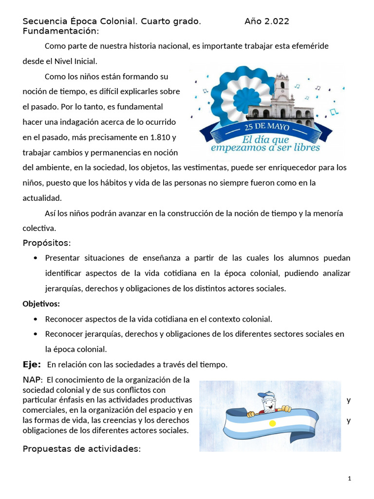 Secuencia Epoca Colonial. 4° Grado | PDF | Imperio español | España