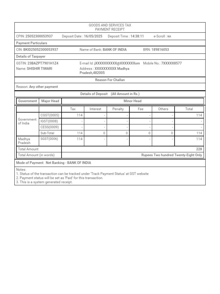 GST-Challan Receipt | PDF