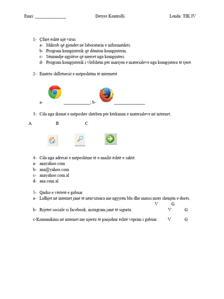 Detyre Kontrolli Tik 4 | PDF