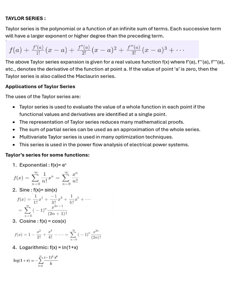 Taylor Series | PDF