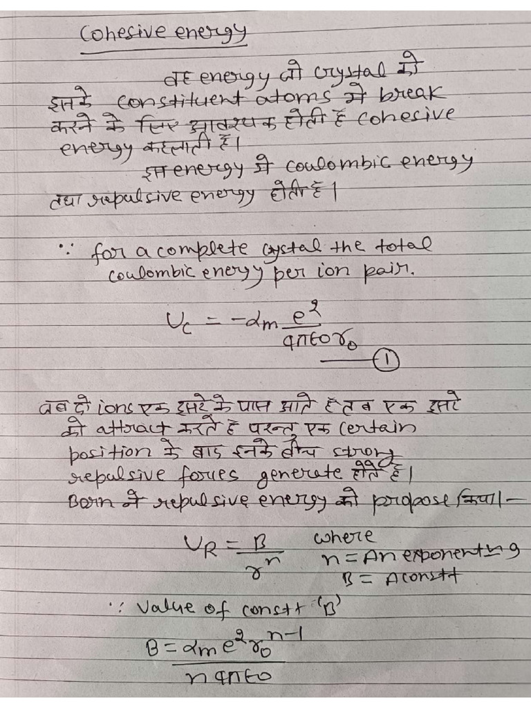 Cohesive Energy | PDF