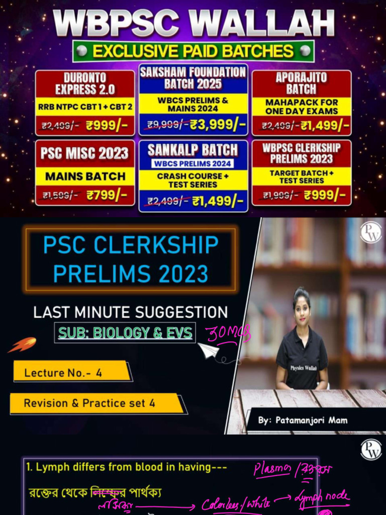 PSC Clerkship Prelims 2023 Biology - 4 - Compressed | PDF