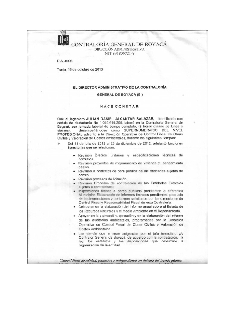 Hoja de Vida Julian Alcantar-6-10 | PDF