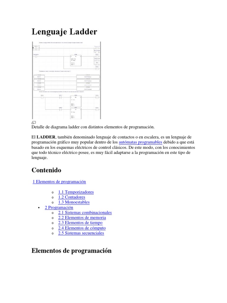 Lenguaje Ladder | Descargar gratis PDF | Áreas de informática ...