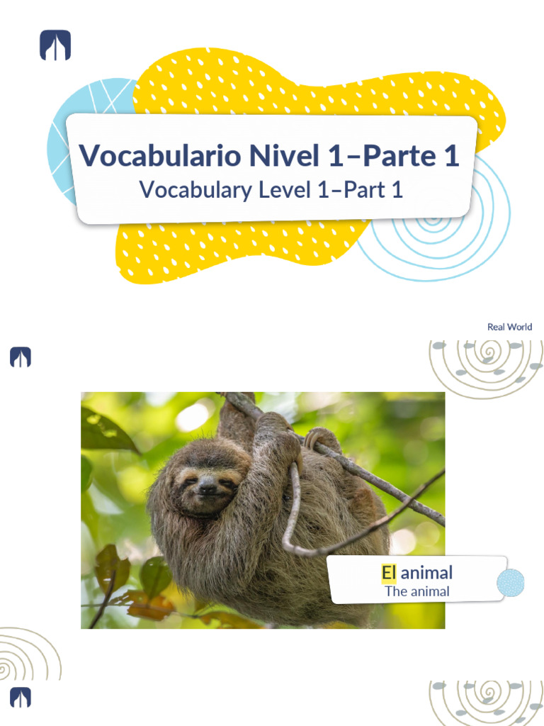 Vocabulario Nivel 1 - Parte 1 | PDF