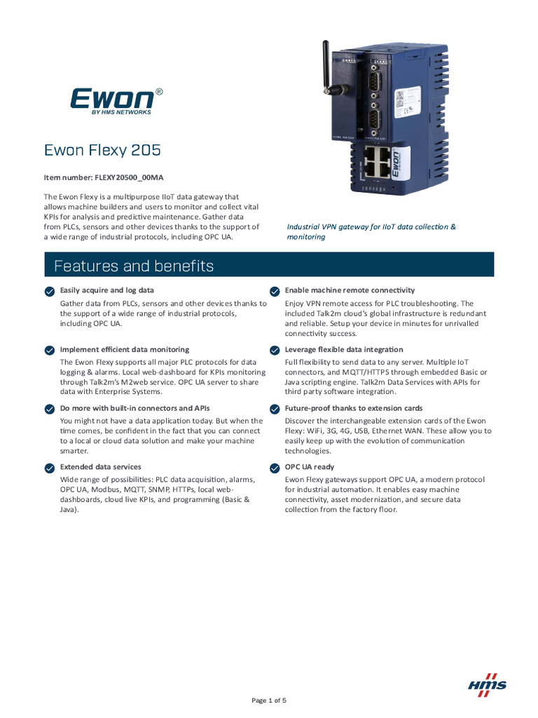 Ewon Flexy 205 IIoT Gateway Overview | PDF | Transport Layer Security ...