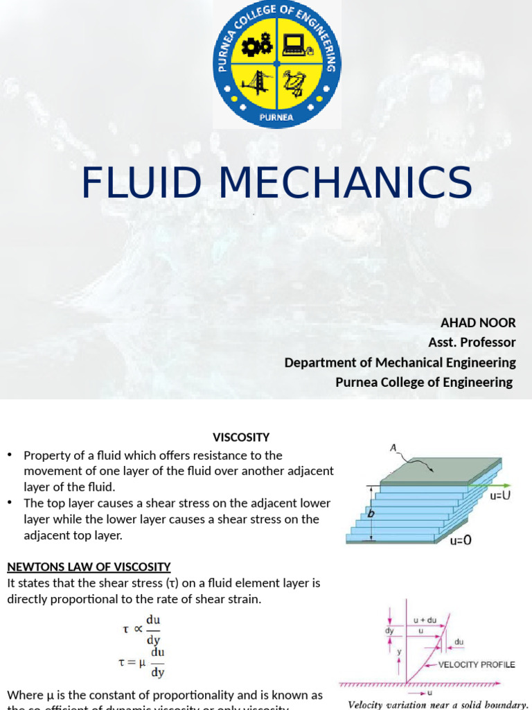 Fluid Mechanics | PDF | Viscosity | Surface Tension