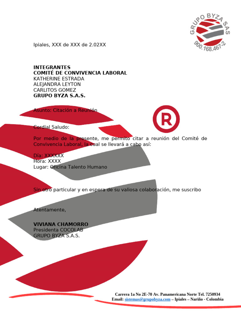 Citaciones A Reuniones COCOLAB 2025 A 2027 | PDF