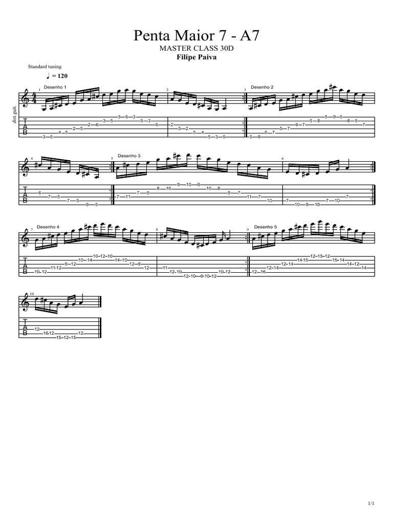 Penta Maior 7 A7 - 5 Shapes | PDF