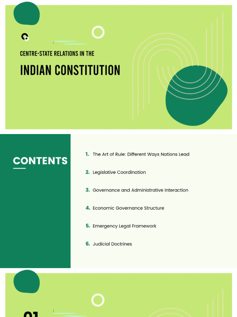 Centre-State Relations in The Indian Constitution | PDF