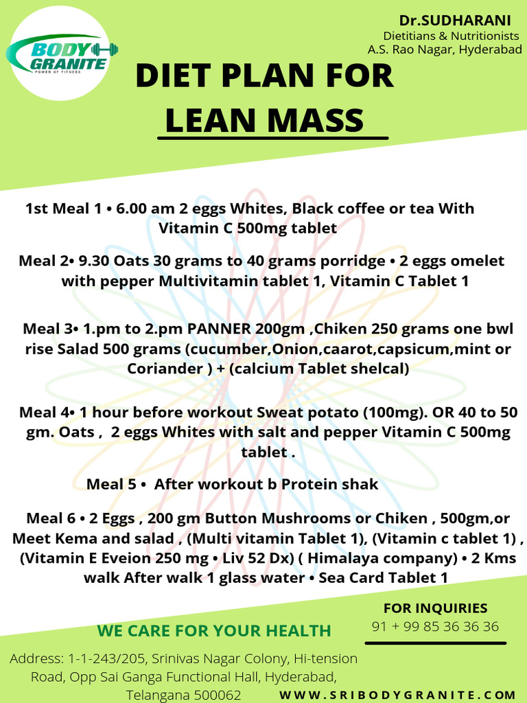 Lean Mass Diet Plan Guide | PDF