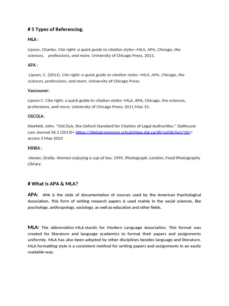 5 Types of Referencing | PDF