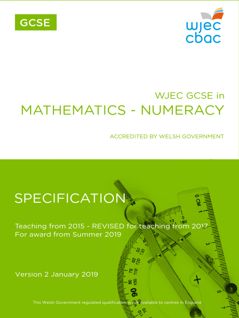 Wjec Gcse Maths Numeracy Spec | PDF | Triangle | Angle