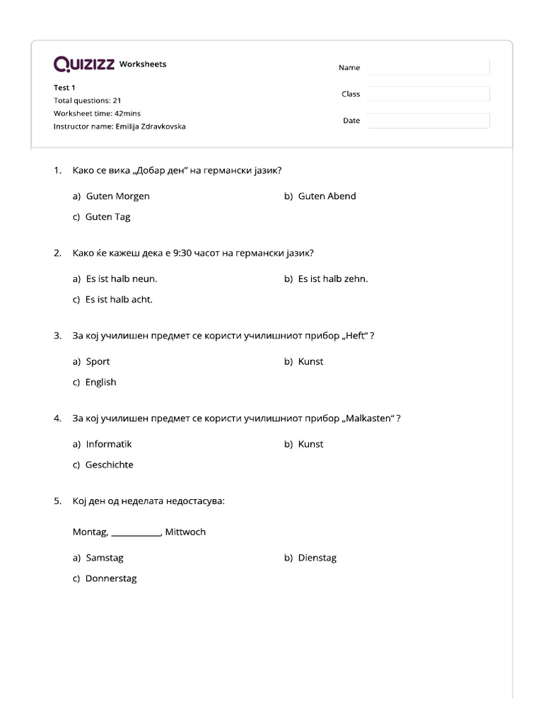 Test Germanski | PDF