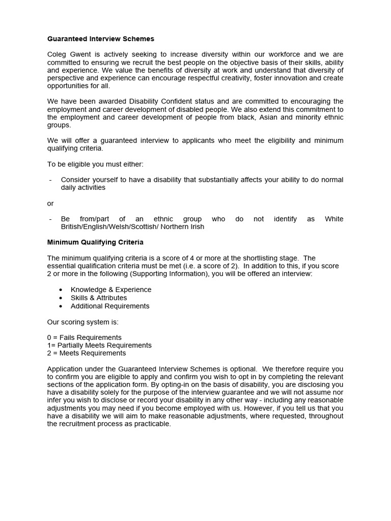 Guaranteed Interview Schemes | PDF