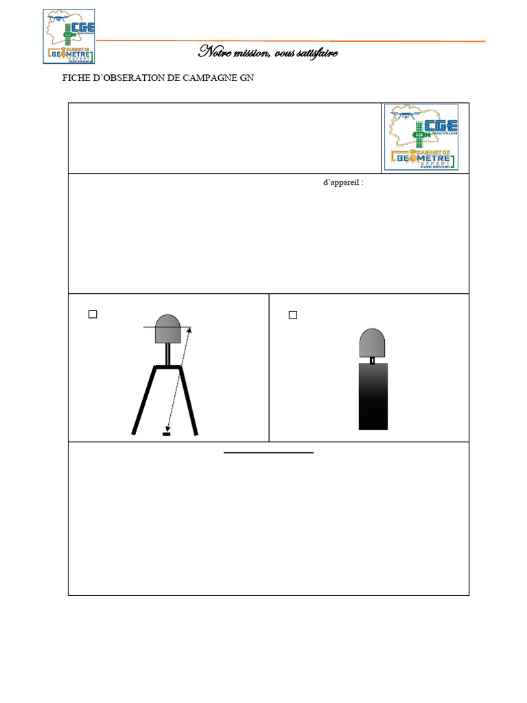 Fiche d'Observation GNSS Statique | PDF | La navigation | Géodésie