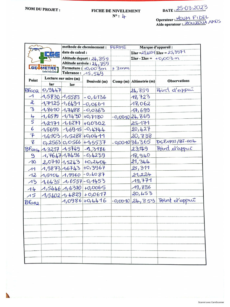 nivellement 4 | PDF