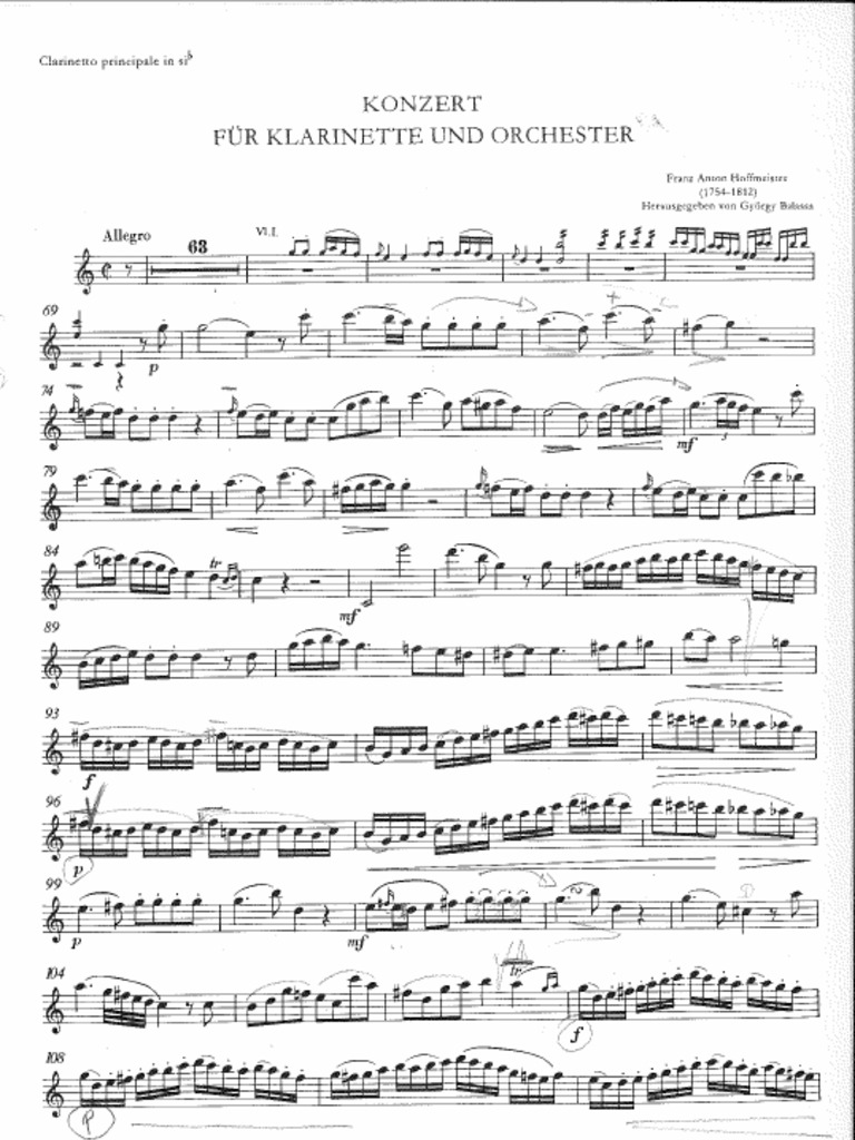 Hoffmeister - Concerto Pour Clarinette (Part CL) | PDF