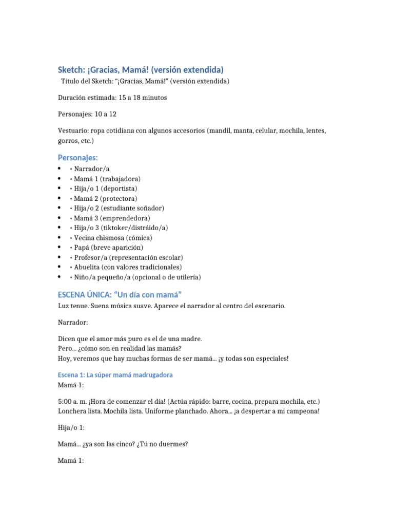 Sketch Dia de La Madre Extendido | PDF
